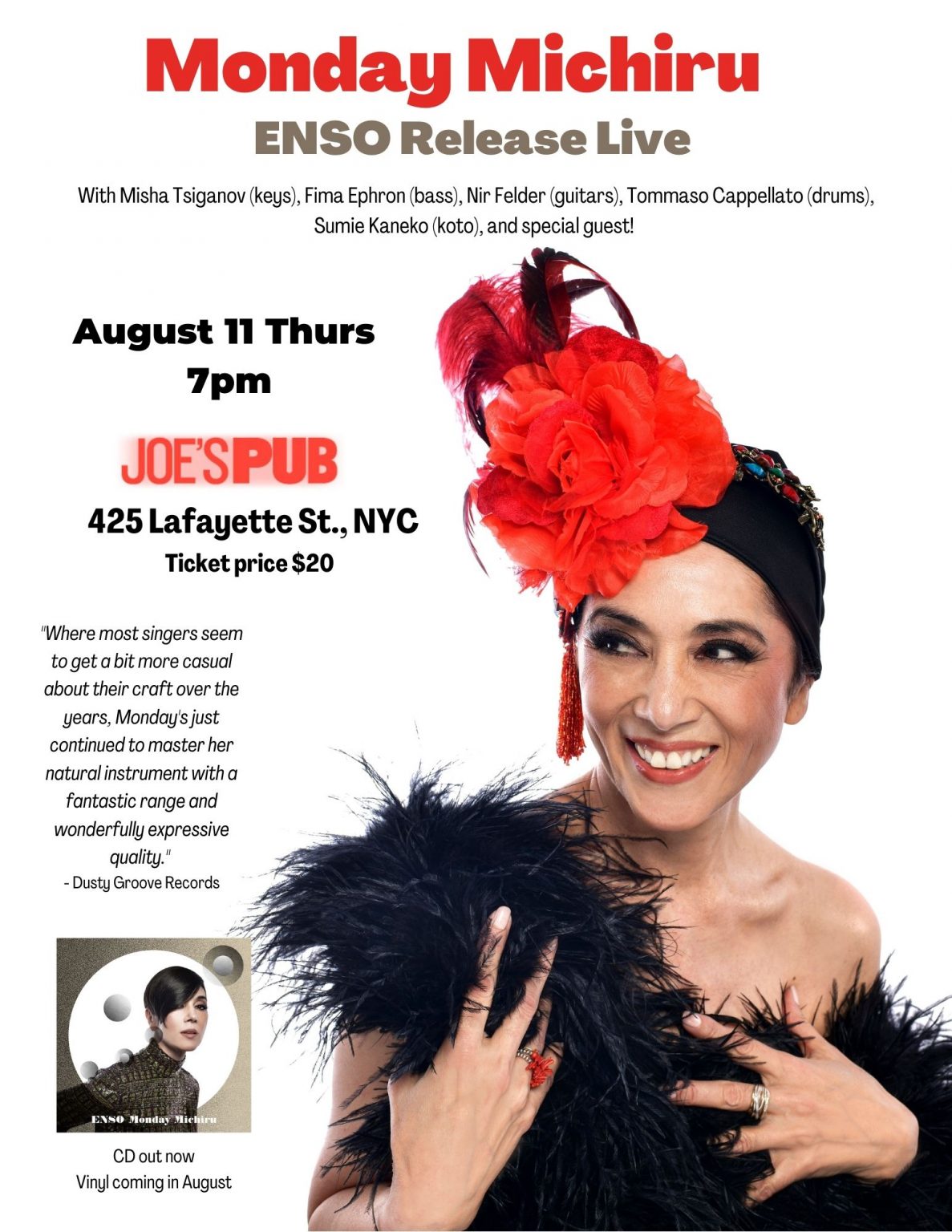 Monday Michiru – ENSO Album Release Live – Joe’s Pub NYC 08/11/2022 ...